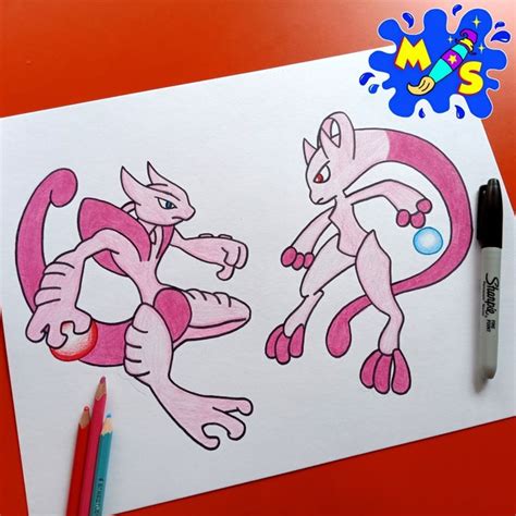 Mega Mewtwo X Vs Mega Mewtwo Y Mini Drawings Cartoon Drawings Drawings