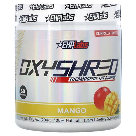 Ehplabs Oxyshred Thermogenic Fat Burner Mango 1037 Oz 294 G