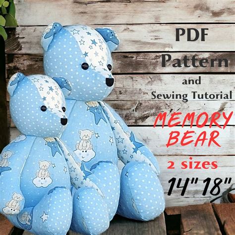 Memory Bear Pattern Keepsake Bear Sewing Pattern Teddy Bear Stuffed Bear Pattern Etsy