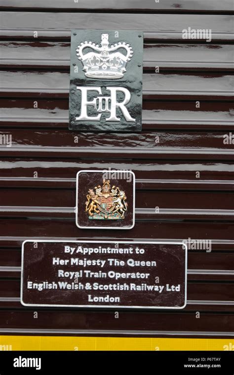 Royal Ciphers On The Side Of Class Royal Locomotive No Queens Massenger Stock Photo Alamy