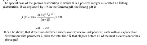 The Special Case Of The Gamma Distribution In Which α