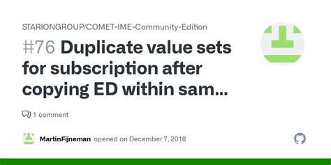 Duplicate Value Sets For Subscription After Copying Ed Within Same