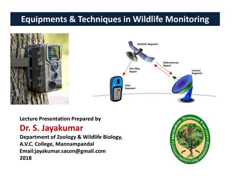 Pdf Equipment And Techniques In Wildlife Monitoring