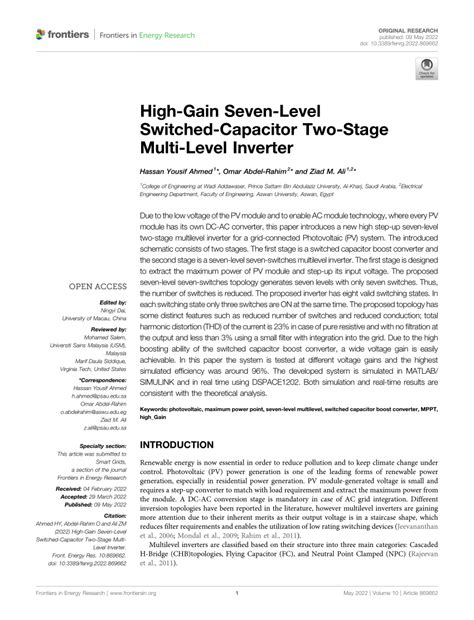 Pdf High Gain Seven Level Switched Capacitor Two Stage Multi Level