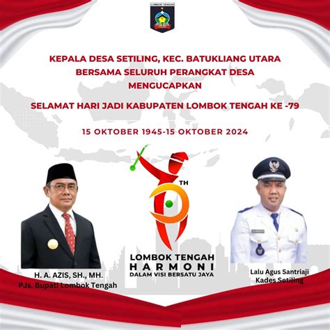 Kepala Desa Satiling Bersama Seluruh Perangkat Desa Mengucapkan