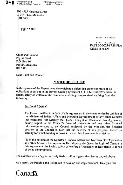 Default Notice Letter Template