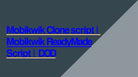 Ppt Readymade Best Mobikwik Clone Script Dod It Solutions