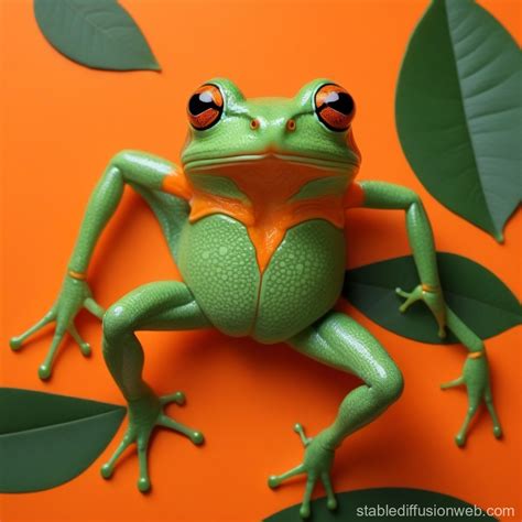 Hybrid Frog Spider On Orange Wallpaper Stable Diffusion Online