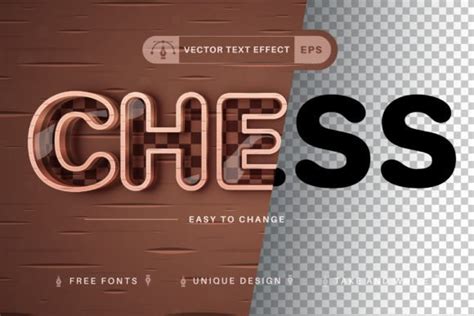 Stroke Chess Editable Text Effect Graphic By Rwgusev · Creative Fabrica