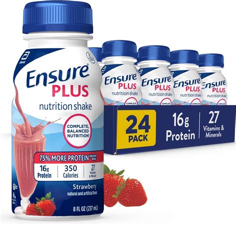 Ensure Plus Strawberry Nutrition Shake Meal Replacement Shake Ready To Drink