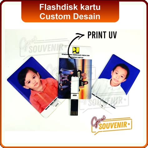 Jual Flashdisk Flash Disk Kartu Card Custom Desain Cetak Print Uv Kado