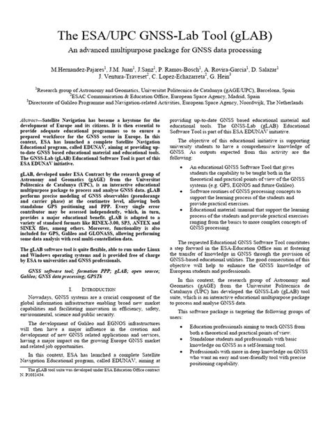 The Esa Upc Gnss Lab Tool Glab An Advanc Pdf Global Positioning