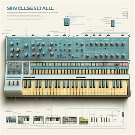 Blueprint Schematics Analog Synthesizer R Midjourney