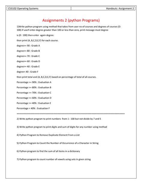 Os Section 2 Assignmentweek 3 Cs3102 Operating Systems Handouts