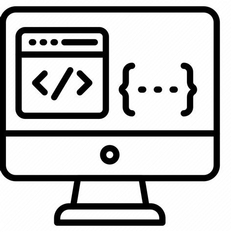 Monitor Screen Web Browser Html Programming Language Icon Download On Iconfinder