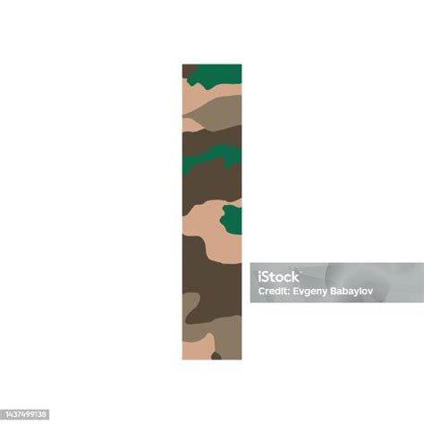 영어 알파벳 문자 I 흰색 배경에 고립 된 카키색 스타일 벡터 군사에 대한 스톡 벡터 아트 및 기타 이미지 군사 그래피티 디자인 Istock