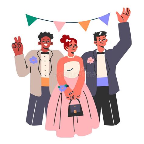 High School Graduation Or Prom Celebration Ball Or Dance At End Stock Vector Illustration Of