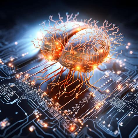 premium ai image circuit cyberspace closeup with neon lights generate ai
