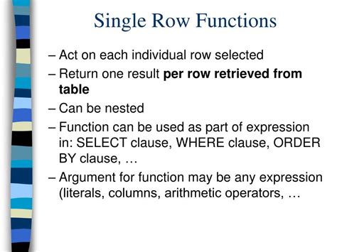 Ppt Single Row Functions Powerpoint Presentation Free Download Id5850152