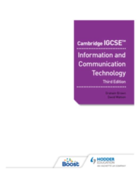 SOLUTION IGCSE ICT 3rd Edition Hodder Education Studypool