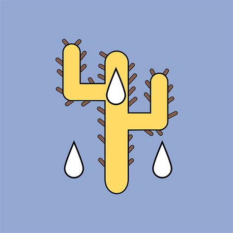 플랫 아이콘 디자인 컬렉션 선인장과 물방울 벡터 Ai Eps Uidownload