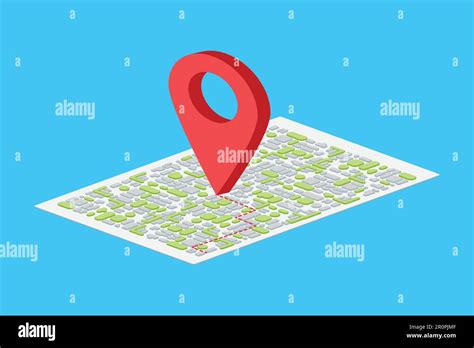 3d Isometric Map Pointer On Blue Background Vector Stock Vector Image And Art Alamy