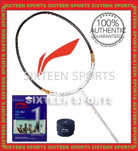 Li Ning Tectonic 7 Badminton Racket C W Lining No 1 String And Overgrip