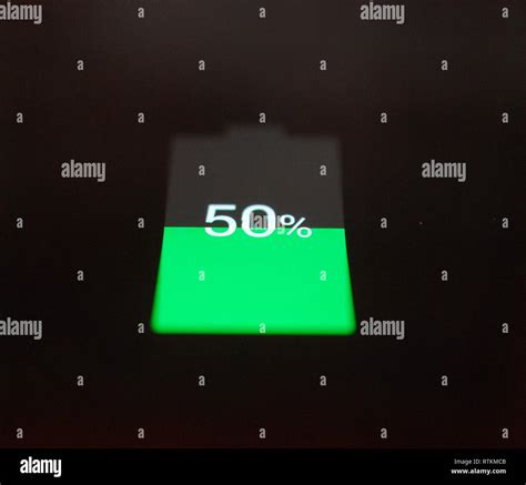 Battery Level Indicator On Smartphone Stock Photo Alamy