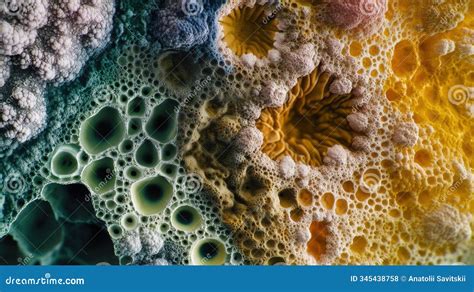 This Colorful Microscopic View Showcases Complex Cells And Biological Structures Revealing