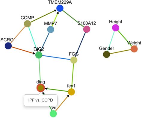 learned causal graph from the sample dataset included in the web