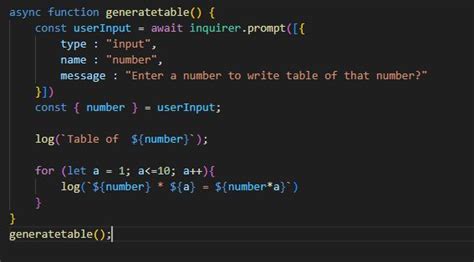 Sayyam Shahid On Linkedin ⭐interactive Multiplication Table Generator Using Inquirer In