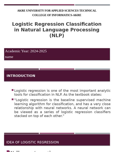 Logistic Regression Classification In Natural Language Processing Nlp