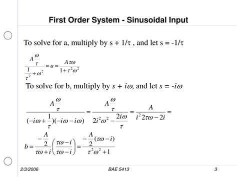Ppt Response Of First Order Systems To Sinusoidal Input Powerpoint Presentation Id5574750