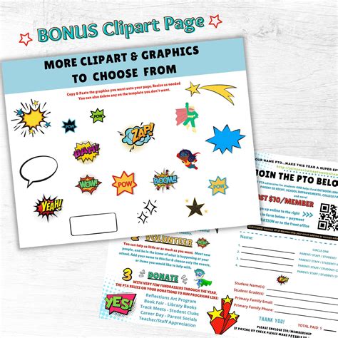 Pto Membership Flyer Editable Pta Form Super Hero Theme Ready