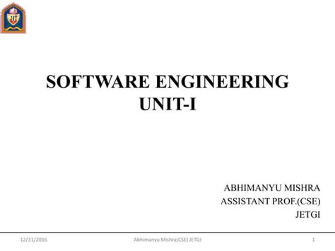 software engineering unit 1 pptx