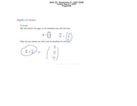 Lesson Vectors And Matrices Screen Notes PPT
