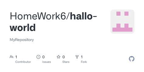 GitHub HomeWork6 Hallo World MyRepository