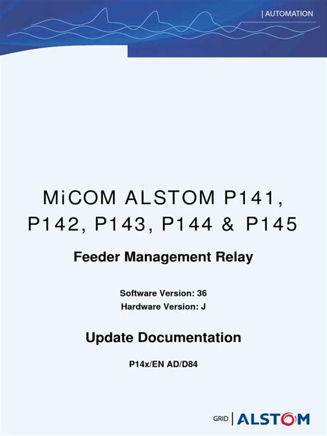 Micom Alstom P141 P142 P143 P144 And P145 Feeder Management Relay Pdf Daylight Saving Time