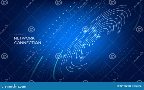 Abstract Digital Network Connection Futuristic Connection Circle Background Stock Vector