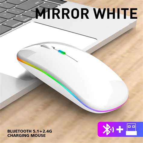 2 4g Wireless Mouse Bluetooth Rgb Rechargeable Mouse Silent Ergonomic Mice Led Backlit Power