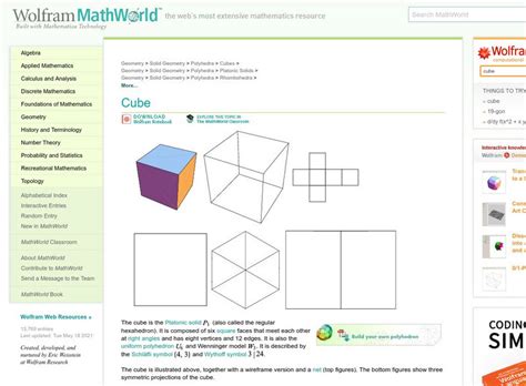 Wolfram Math World Cube Unit Plan For 9th 10th Grade Lesson Planet Wolfram Math World Cube Unit Plan For 9th 10th Grade Lesson Planet