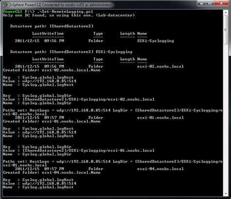 Powercli Advanced Configuration Settings Setting Host Syslog Options