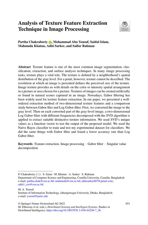 Pdf Analysis Of Texture Feature Extraction Technique In Image Processing