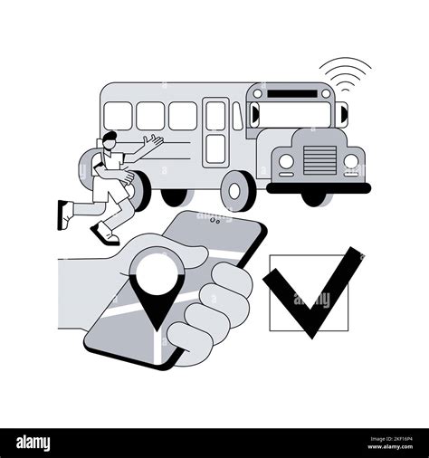 School Bus Tracking System Abstract Concept Vector Illustration Bus Tracking Application
