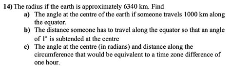 [year 11 Maths Trig] Radius Of Earth R Homeworkhelp