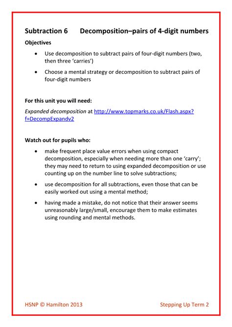 Structure Of Hsnp Numeracy Four Levels Of Proficiency Docest