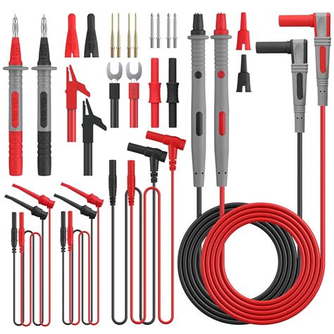 Proster Multimeter Leads Kit 24pcs Test Leads Set With Replaceable Gold