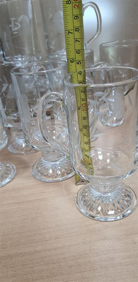 Set Of 4 Princess House Hot Beverage Mugs Clear Glass Princess