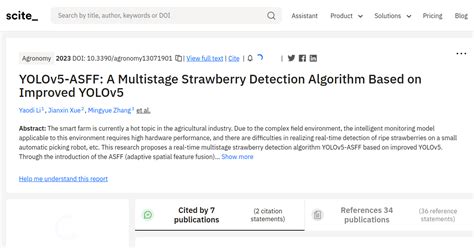 Citation Report Yolov5 Asff A Multistage Strawberry Detection