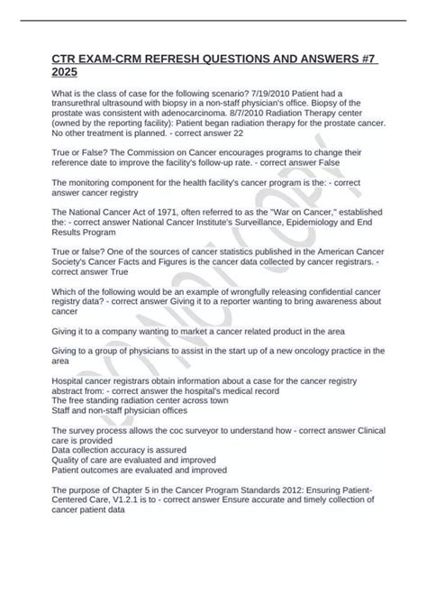 Ctr Exam Crm Refresh Questions And Answers 7 2025 Ctr Stuvia Us